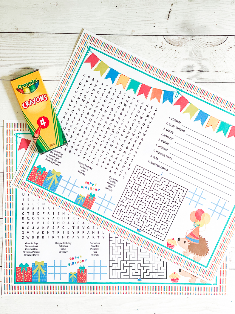 Free Printable Birthday Activity Sheet - Everyday Party Magazine