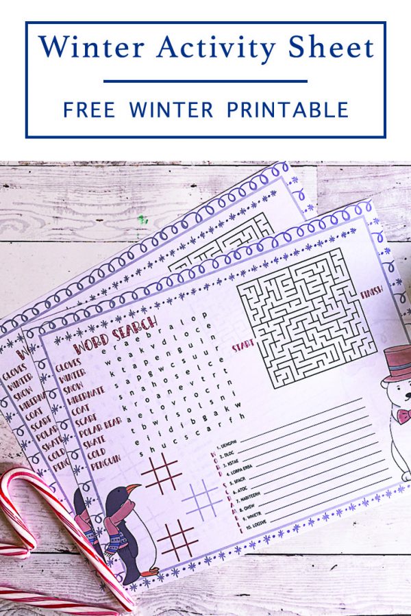 Winter Activity Sheet - Everyday Party Magazine