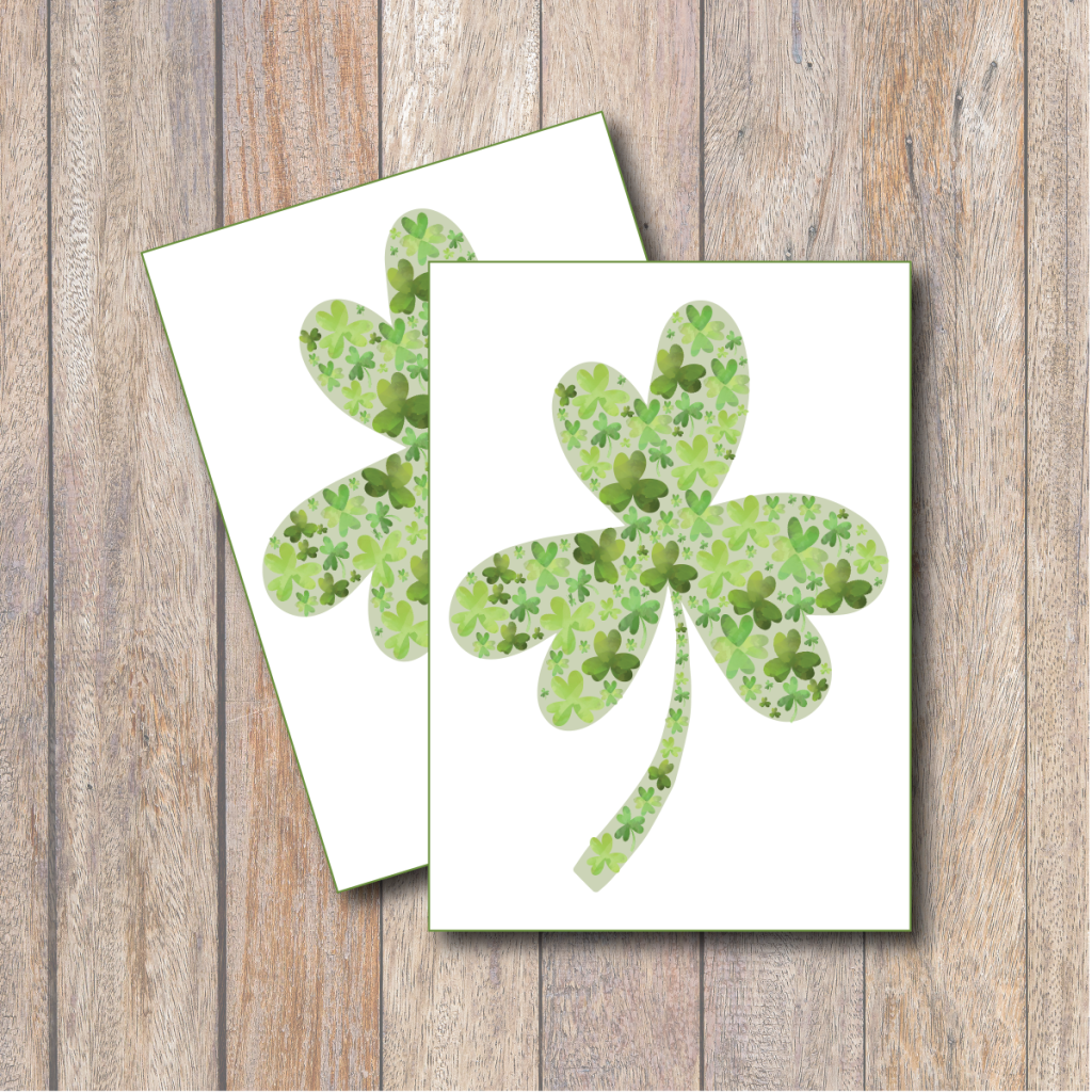 St. Patrick's Day Shamrock Printable Card - Everyday Party Magazine
