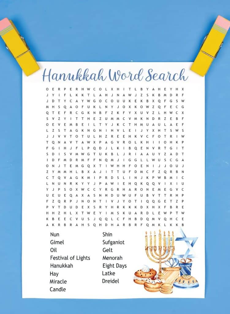 Printable Hanukkah Word Search - Everyday Party Magazine