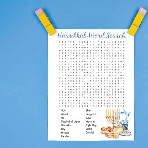 Printable Hanukkah Word Search - Everyday Party Magazine