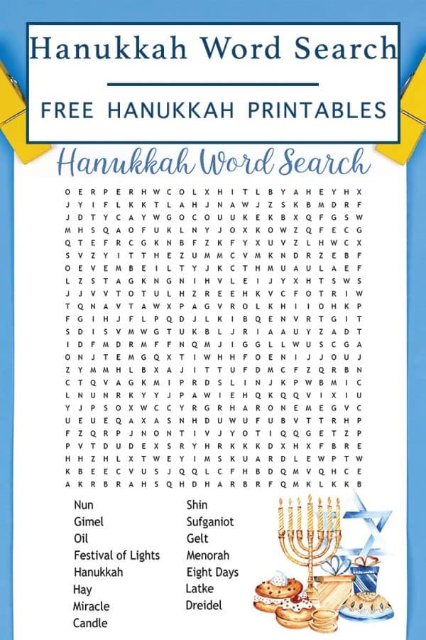 Printable Hanukkah Word Search - Everyday Party Magazine