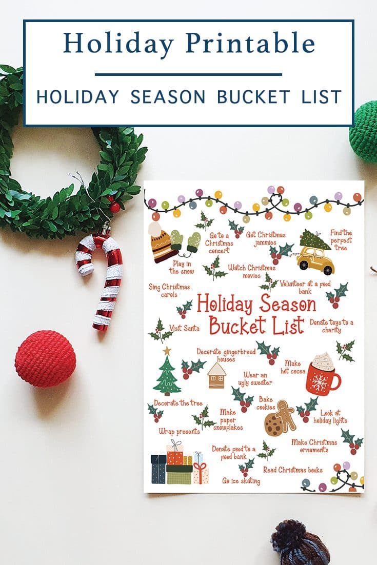 Printable Holiday Season Bucket List - Everyday Party Magazine